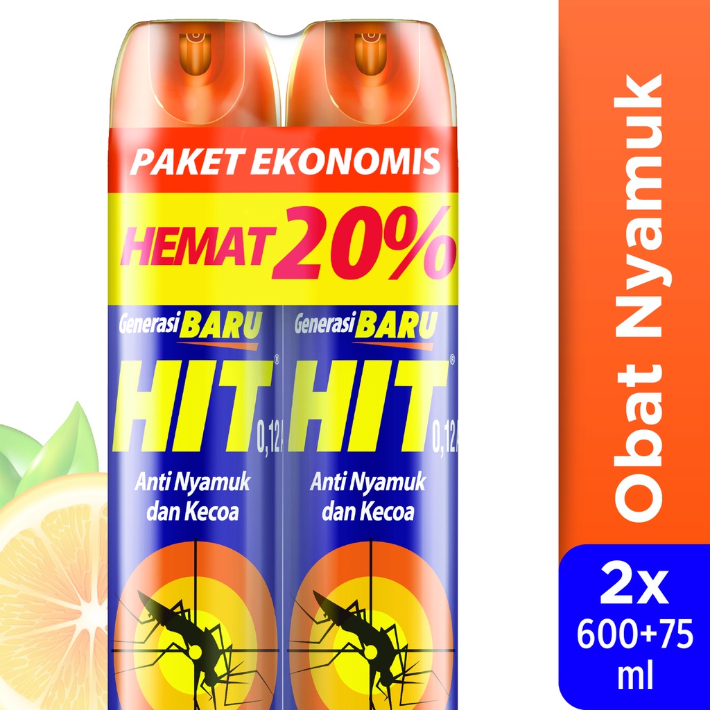 Jual HIT Aerosol Orange Multipack 600+75ml | Shopee Indonesia