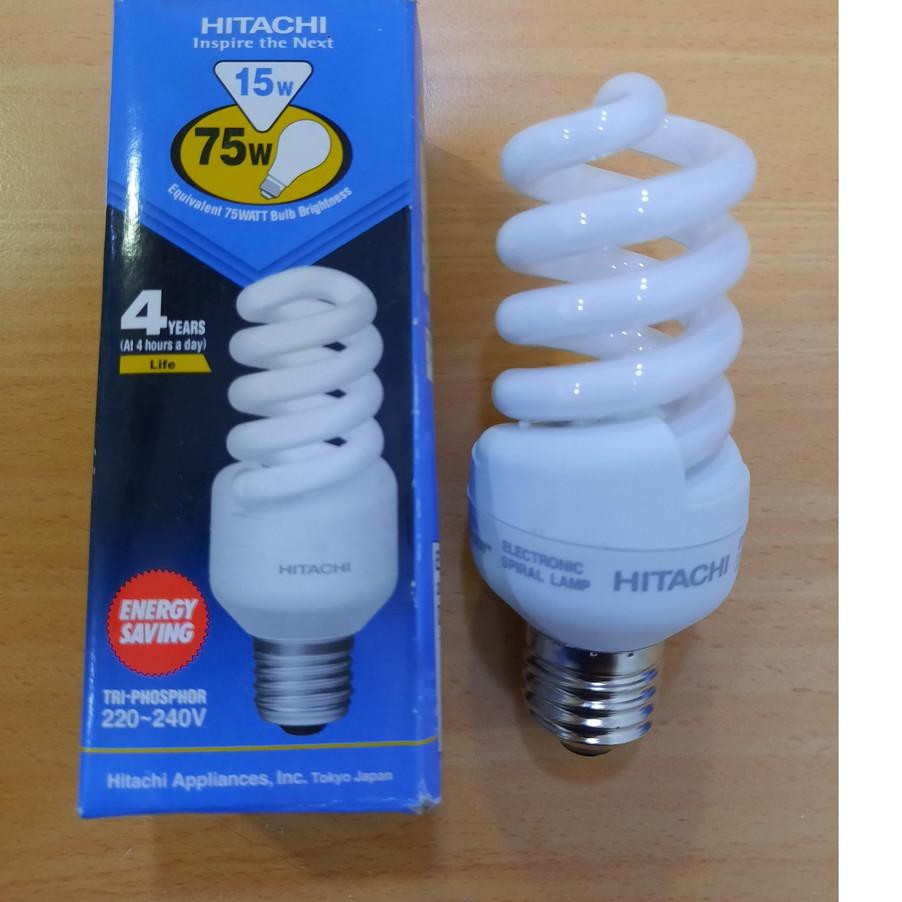 Jual (MEGA SALE) >!!> 501BGS LAMPU SPIRAL MERK HITACHI 15 WATT ORIGINAL ...