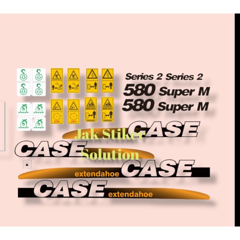 Jual Stiker Backhoe Loader Case Super M580 Series 2 Sticker Alat Berat ...