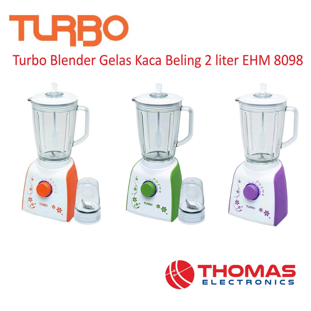 Jual Turbo Blender Gelas Kaca Beling 2 liter EHM 8098 Termasuk Dry Mill | Shopee Indonesia