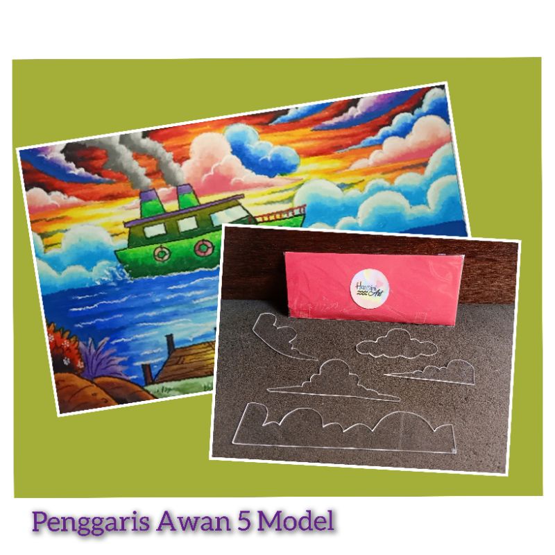 Jual Penggaris Awan 5 Model Cetakan Awan Akrilik Peralatan Menggambar ...