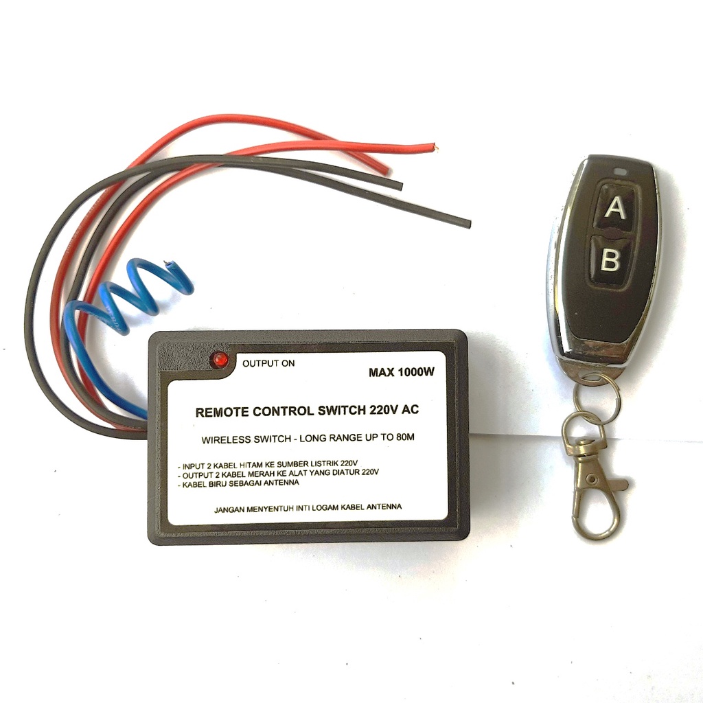 Jual Remote Control Switch 220V Saklar Remot Wireless 80 meter 1000W ...