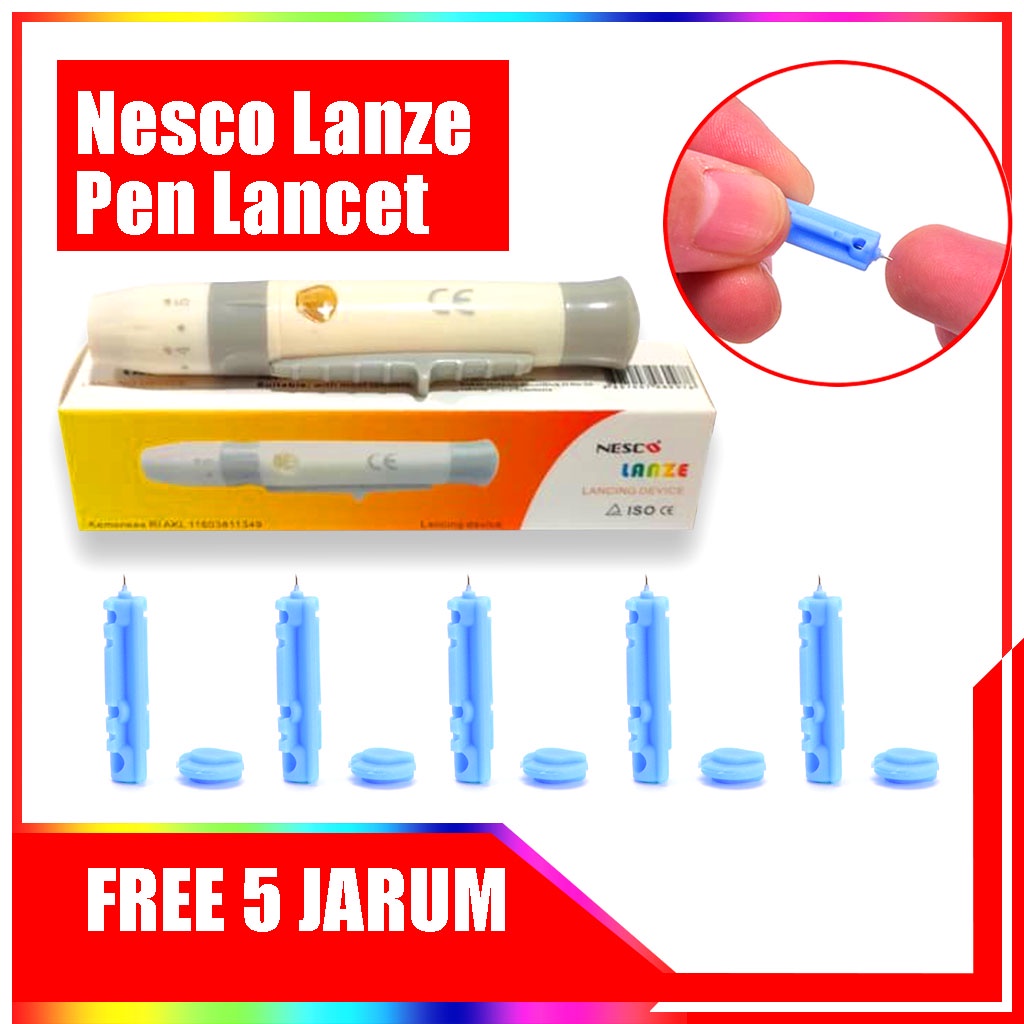 Jual Nesco Lanze Pen Lancet Pen Jarum Auto Click Bonus 5 Jarum /Alat ...