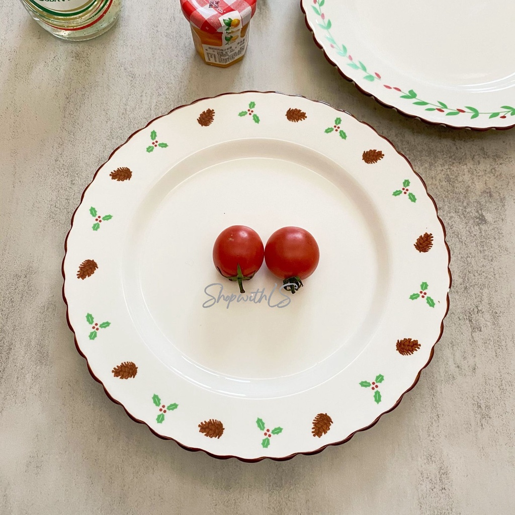 Jual Pine Cone & Leaves Plate/Piring Aesthetic Ala Korea/Piring Vintage ...