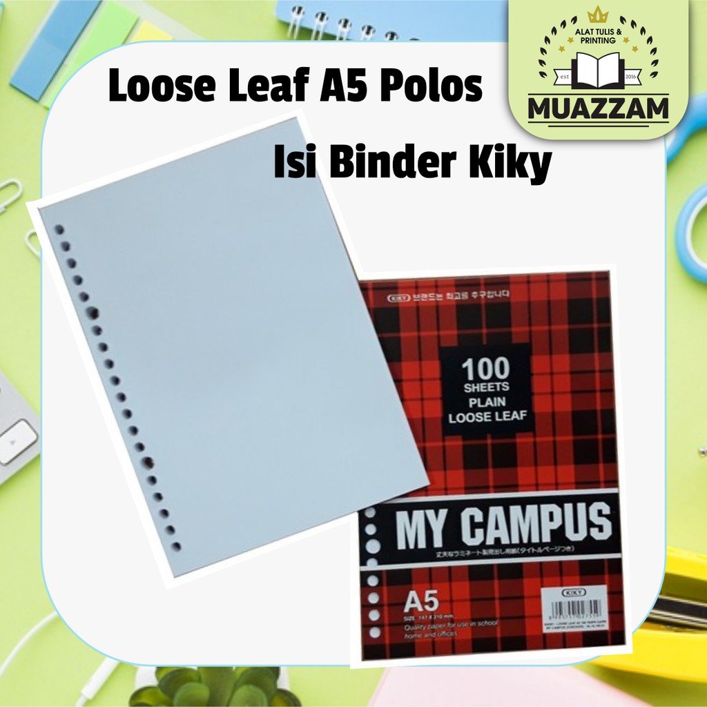 Jual kiky Loose Leaf A5 100 Kertas File Putih Tanpa Garis | Shopee Indonesia