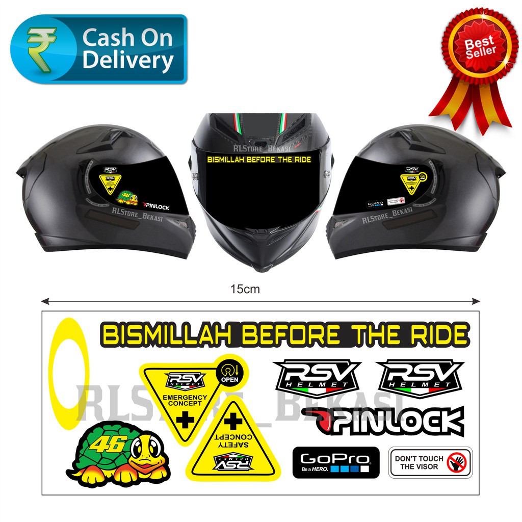 Jual PAKET SIMPLE STIKER VISOR HELM RSV STICKER SET RSV ISI 10PCS ...