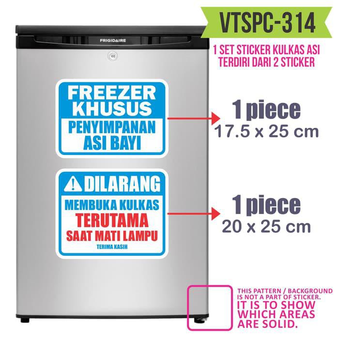 Jual VTSPC 314 sticker kulkas stiker freezer label botol asi bayi ...