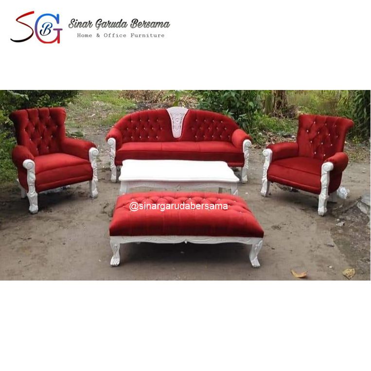 Jual SOFA MODERN MEWAH WARNA MERAH 3 DUDUK + 1 DUDUK + 1 DUDUK + SOFA ...