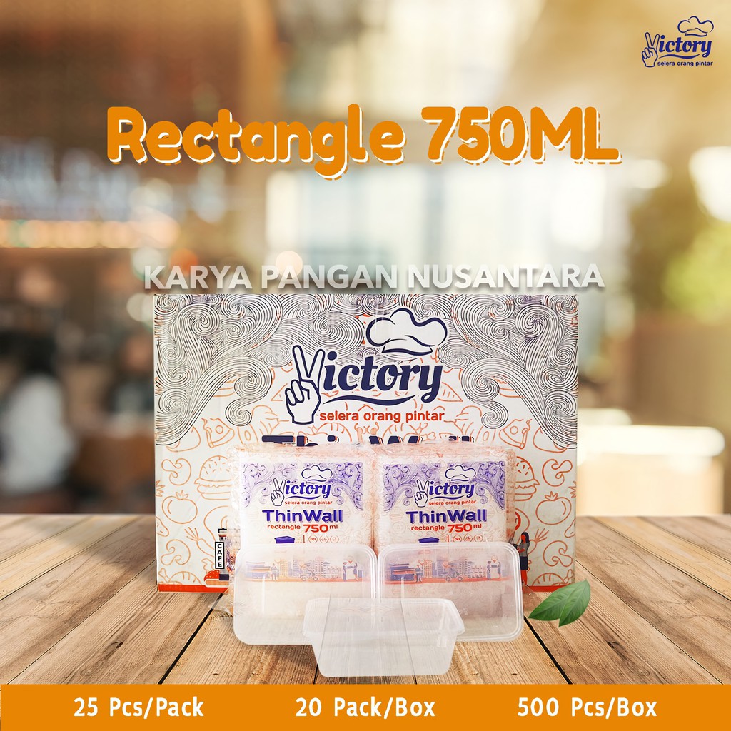 Jual THINWALL VICTORY RECTANGLE 750 ML KOTAK MAKAN THIN WALL BOX ...