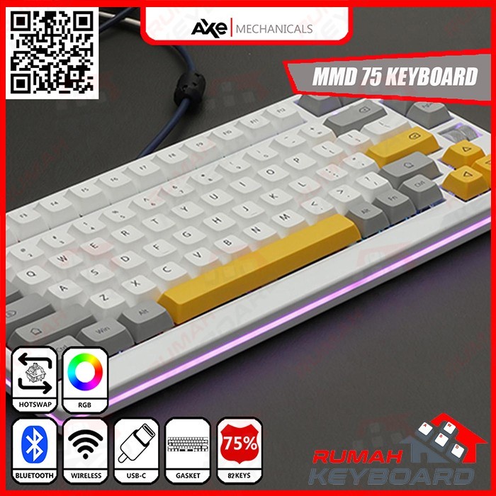 Jual MMD75 - 3 MODE - RGB - 75% - WHITE - HOTSWAP - BAREBONE KEYBOARD ...