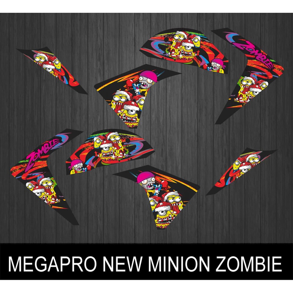 Jual STIKER STRIPING MOTOR MEGAPRO NEW MINION ZOMBIE | Shopee Indonesia