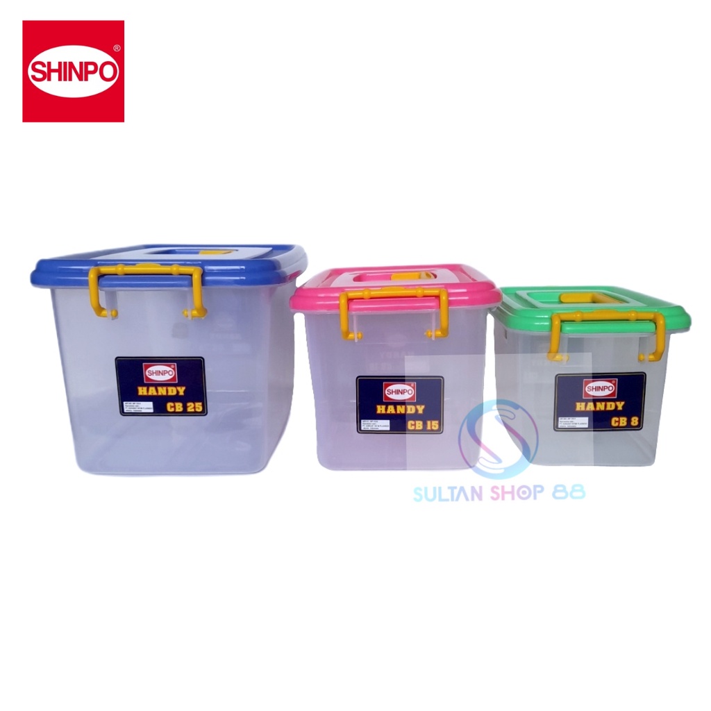 Jual Container Box Shinpo Ukuran Lengkap CB 25 Handle Liter / 30 Liter Dengan Roda | Shopee ...