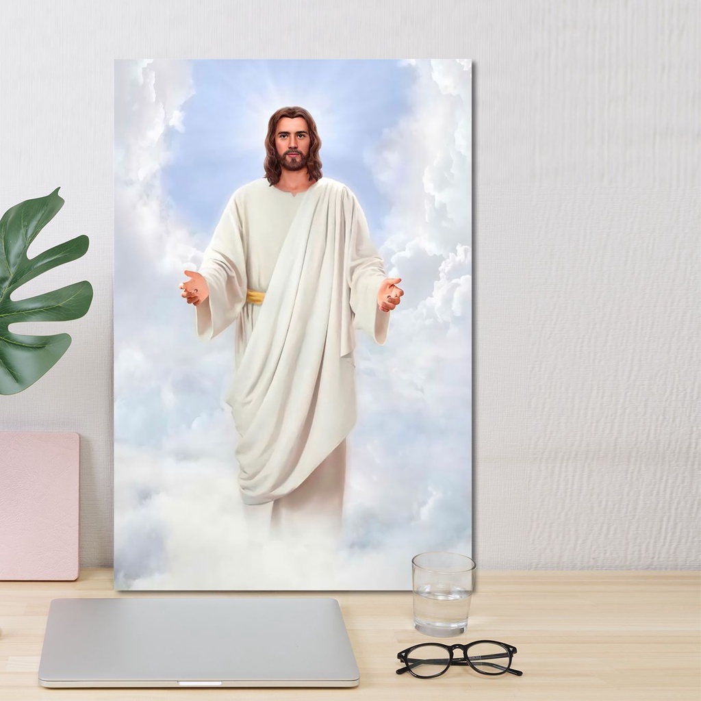 Jual lukisan printing yesus bingkai spanram bahan banner flex bukan ...