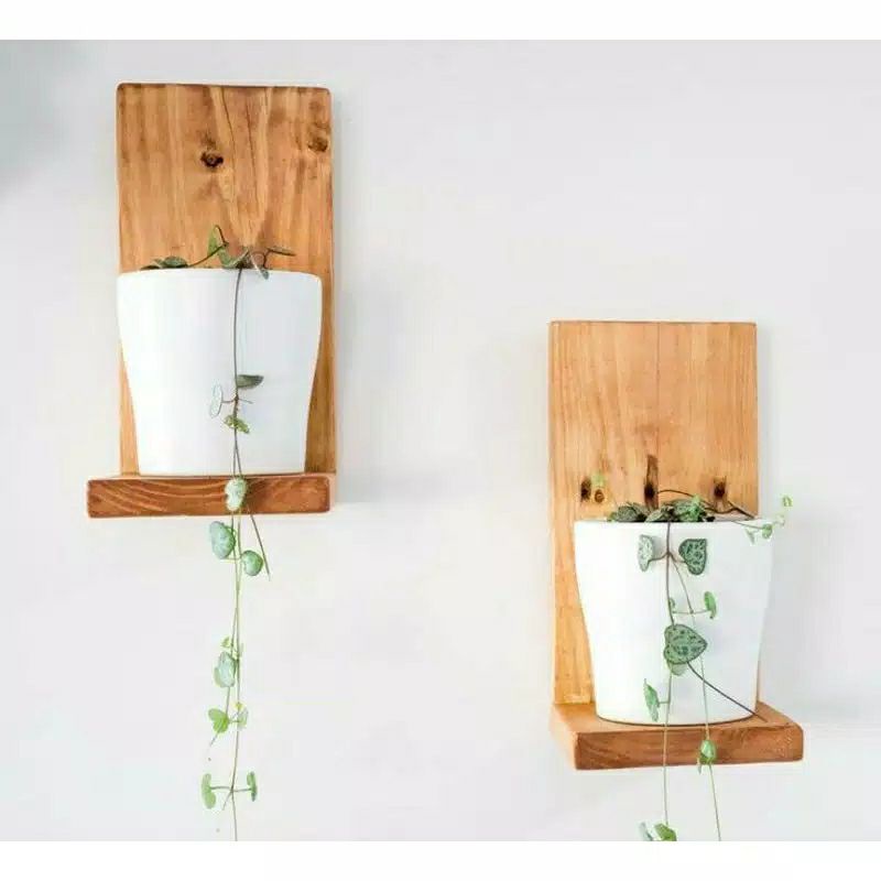 Jual Rak Dinding Kayu Serbaguna Tempat Pot Bunga Makeup Hiasan Dinding ...