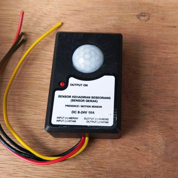Jual Saklar sensor gerak DC 10A 12V (8-24V) PIR otomatis ampere besar ...