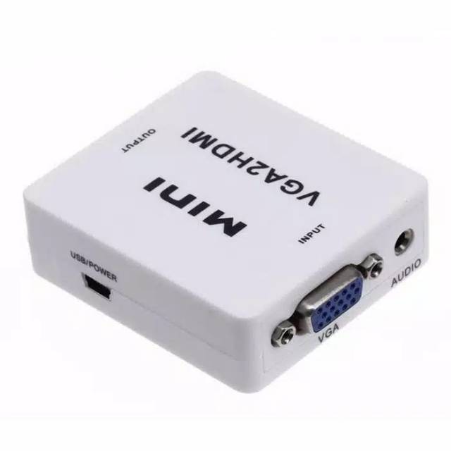 Jual Converter VGA to HDMI Adapter Input VGA Output HDMI Box | Shopee ...