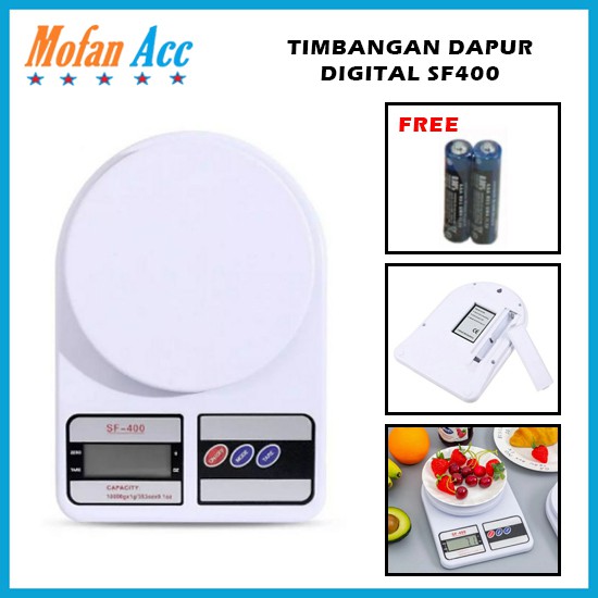 Jual Timbangan Dapur Digital SF400 10Kg FREE BATERAI Kitchen Scale SF 400 Kapasitas Kue Tepung ...
