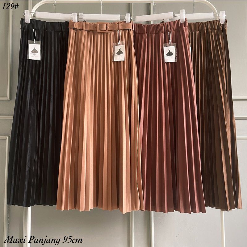Jual Rok plisket Suede Velvet FREE BELT 129 Import Premium Bangkok BKK ...