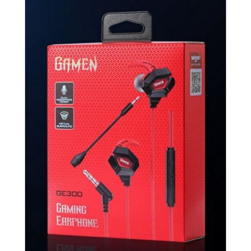 Jual Headset Gaming GAMEN GE200 Dual Microphone In-Ear Earphone ...
