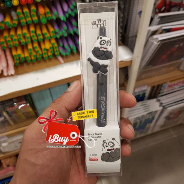 Jual Miniso We Bare Bears Panpan Panda Retractable Gel Pen Pulpen ...