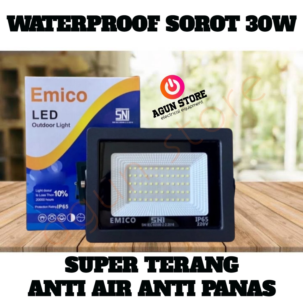Jual Lampu Sorot SMD LED 30 watt SNI IP65 Lampu Tembak Floodlight utk Panggung / Outdoor / Taman ...
