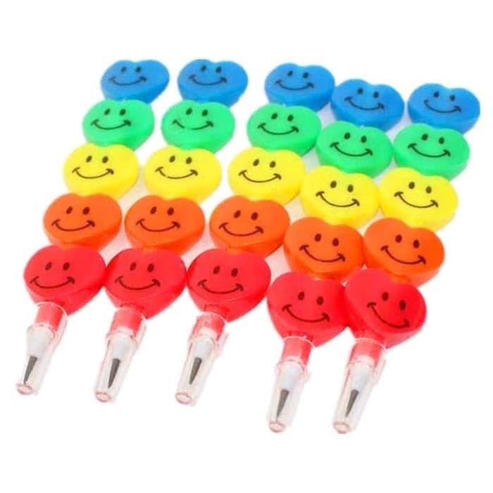 Jual Pensil Susun Unik / Lucu 5-Tingkat Motif Emoji / Emoticon Hati ...