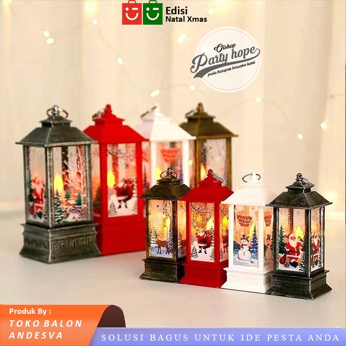 Jual Lentera Lilin Natal 13 cm / Lampu Led Lilin elektrik Souvenir ...