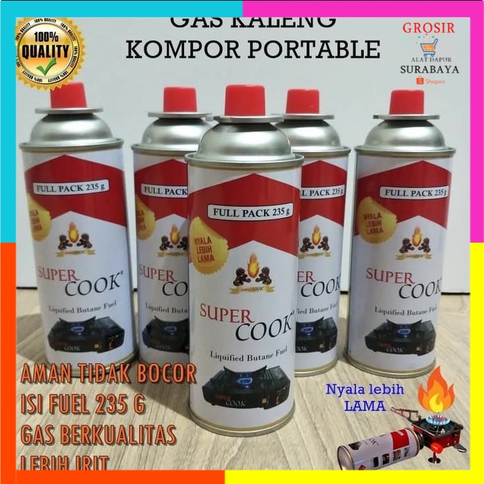 Jual SUPERCOOK Gas Kaleng Kompor Portable / SUPERCOOK 235g - - ORIGINAL ...