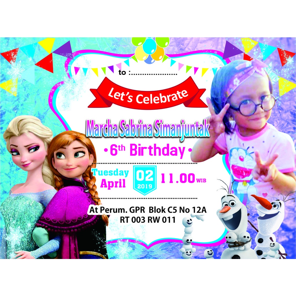 Jual Kartu Undangan Ultah Anak Custom Free Plastik, Kartu Undangan Ulang Tahun Anak Custom Free ...