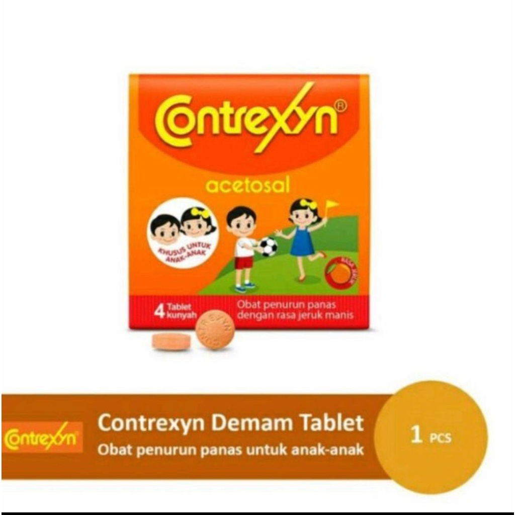 Jual Contrexyn Obat Demam Anak 1 Blister / Strip isi 4 Tablet | Shopee ...