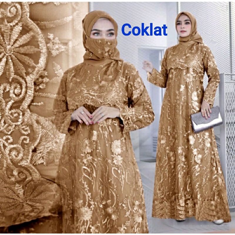 Jual Gamis Model Baru Maxi SARA (Free Masker Brukat) gamis Muslim ...