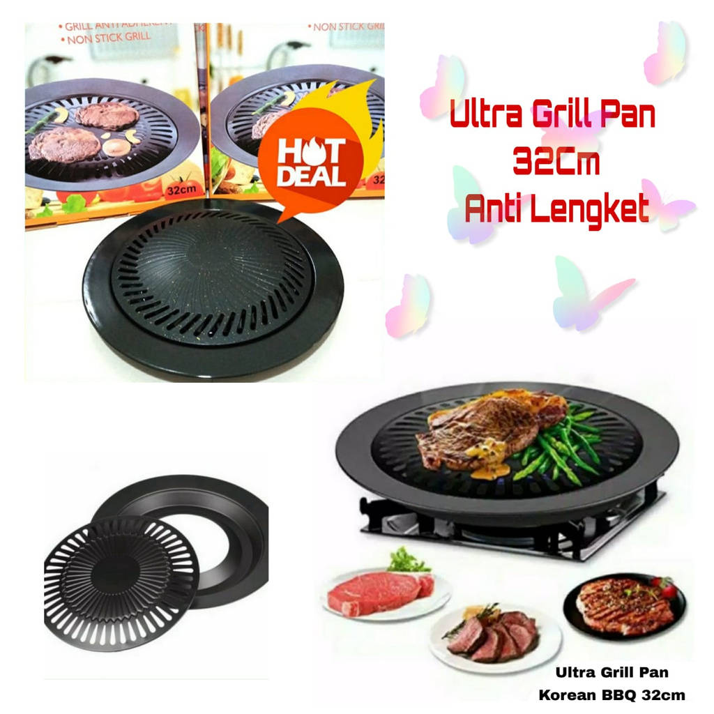 Jual BBQ Grill Pan Bulat Panggangan BBQ Pemanggan Ultra Grill Korean ...
