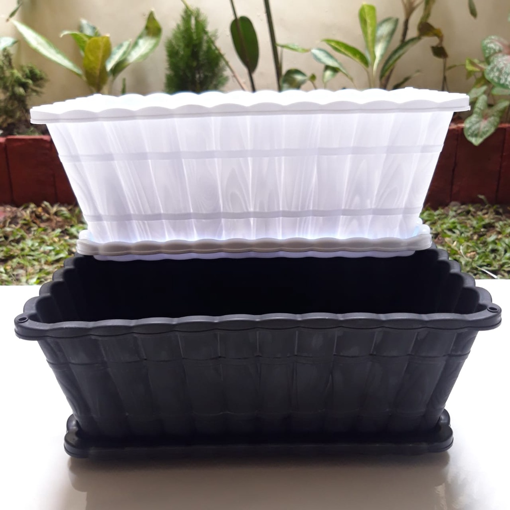 Jual Pot persegi panjang 50 cm/ Pot Segi Panjang Warna 50 CM + TATAKAN ...