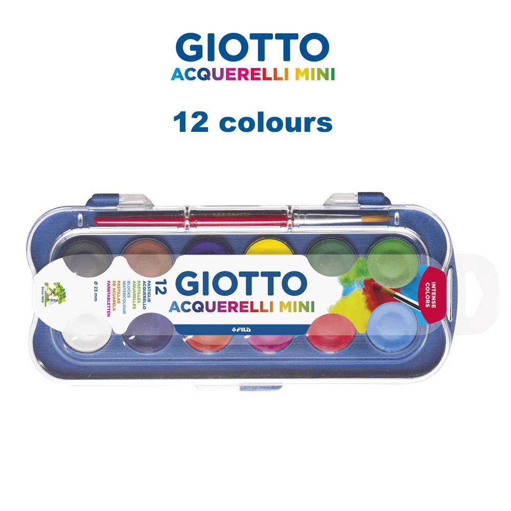 Jual Giotto Acquerelli Mini Watercolor Set 12 / Giotto Watercolor Mini ...