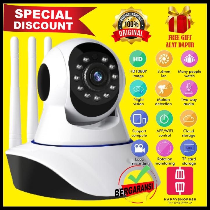 Jual Wifi Smart Net Camera Ip 1080P V380 Pro Ipcam Cctv Wifi 3 Antena ...