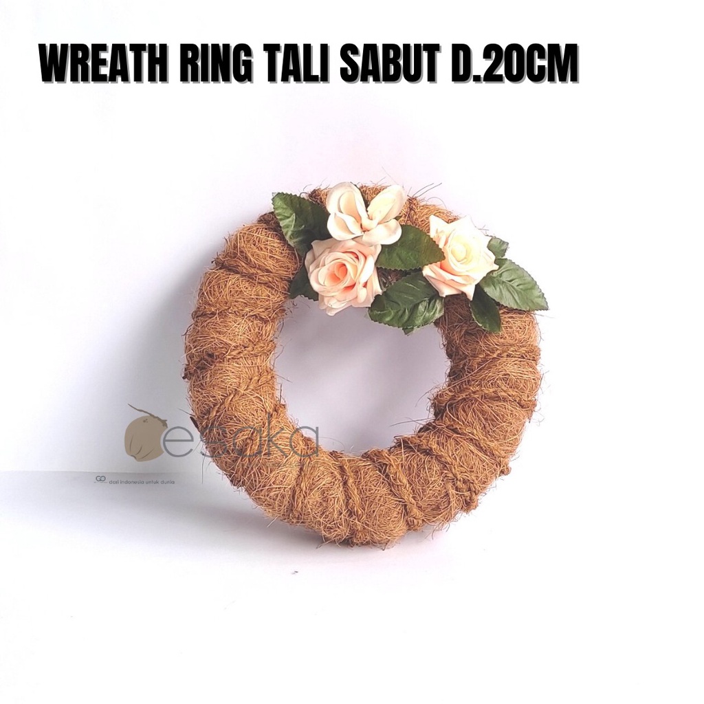 Jual Ring tali diameter 20 cm sabut kelapa wreath hiasan dekorasi ...