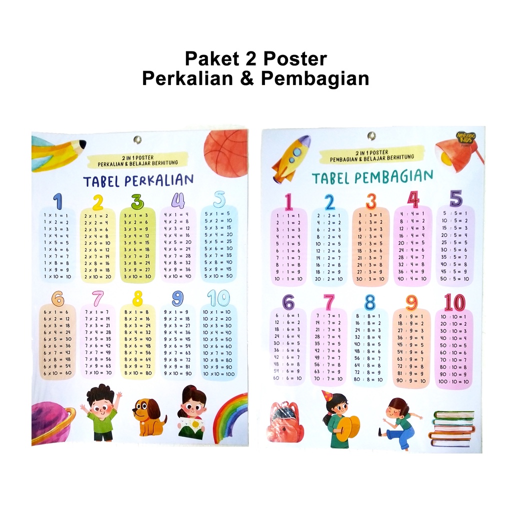 Jual Paket 2 Poster Perkalian dan Pembagian | Shopee Indonesia