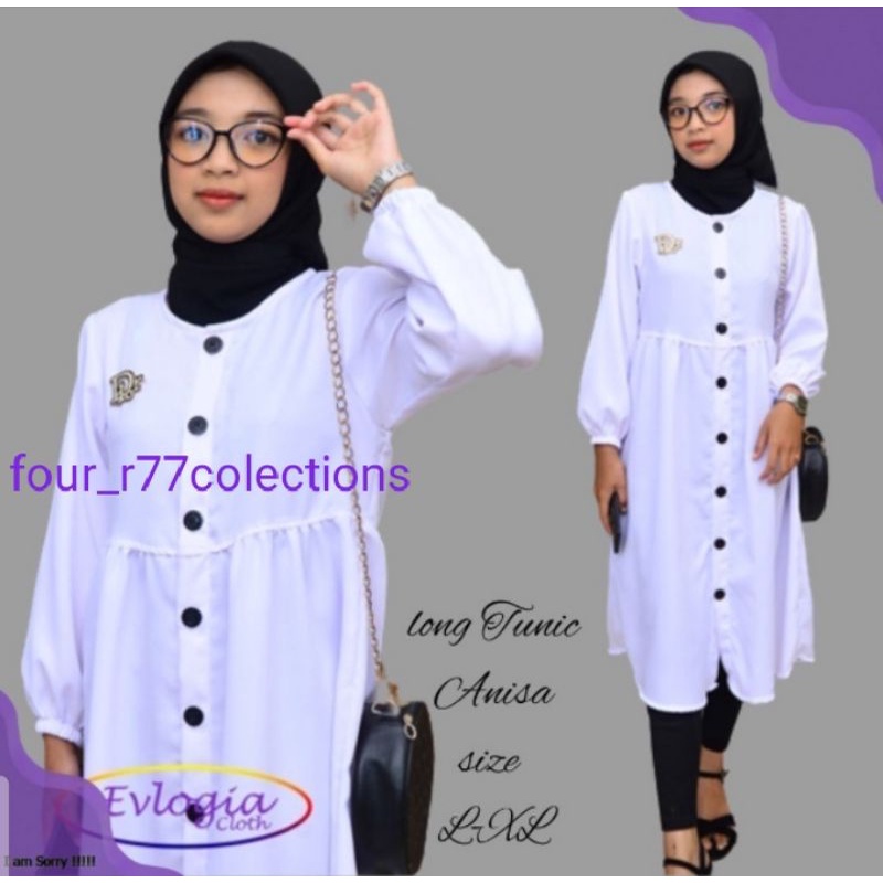 Jual Four r01Anisa Tunik Atasan Remaja Terbaru Putih Model Kekinian ...