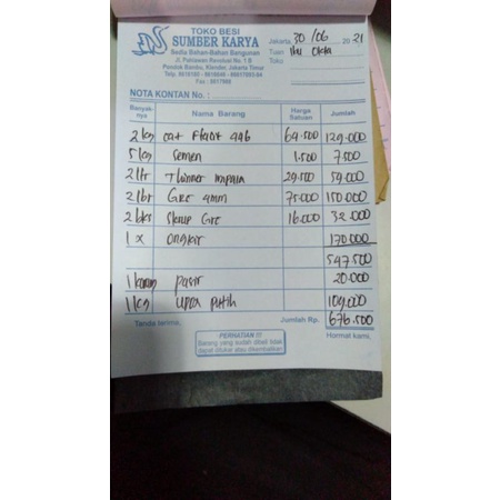 Jual Nota Ibu Okta tgl 30 juni 2021 | Shopee Indonesia