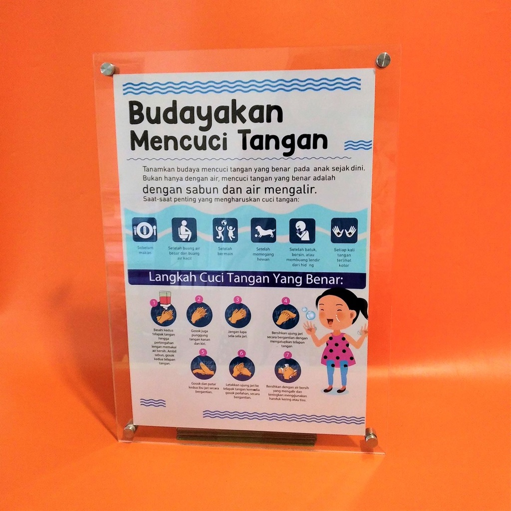 Jual Poster Akrilik Kesehatan - Poster Akrilik Budayakan Mencuci Tangan ... Jual Poster Akrilik Kesehatan - Poster Akrilik Budayakan Mencuci Tangan ...