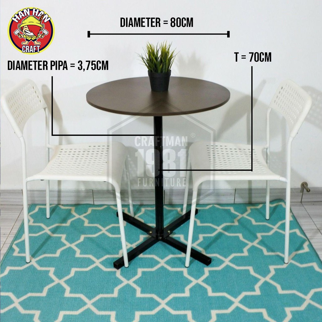 Jual MEJA CAFE COKLAT TUA BUNDAR DIAMETER 80CM X TINGGI 70CM COKLAT TUA ...