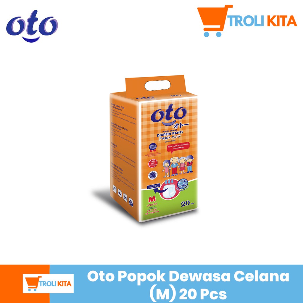 Jual Popok Celana Dewasa OTO Diapers Pants Ukuran M Isi 20 Pcs | Shopee Indonesia