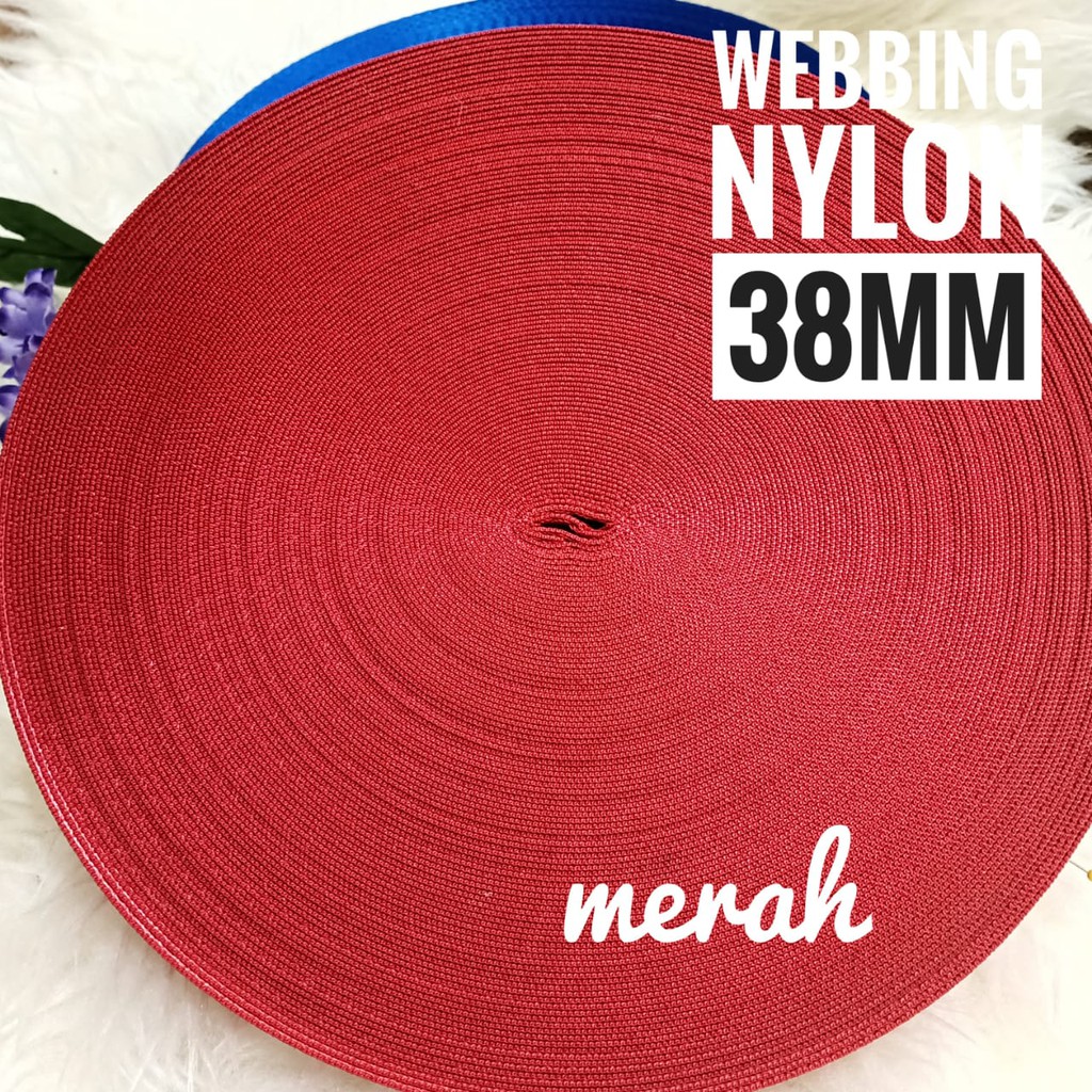 Jual Tali Tas Nilon Polos Webbing Nylon 38mm MERAH | Shopee Indonesia