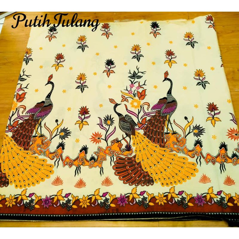 Jual Kain batik primissima motif merak nangkring cream | Shopee Indonesia