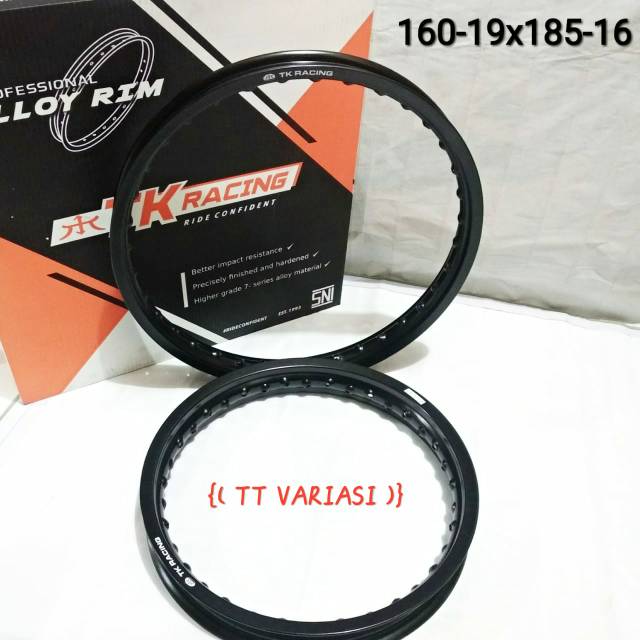 Jual Velg set TK RACING KLX 150 - D TRACKER 160 x 19 - 185 x 16 BLACK ...