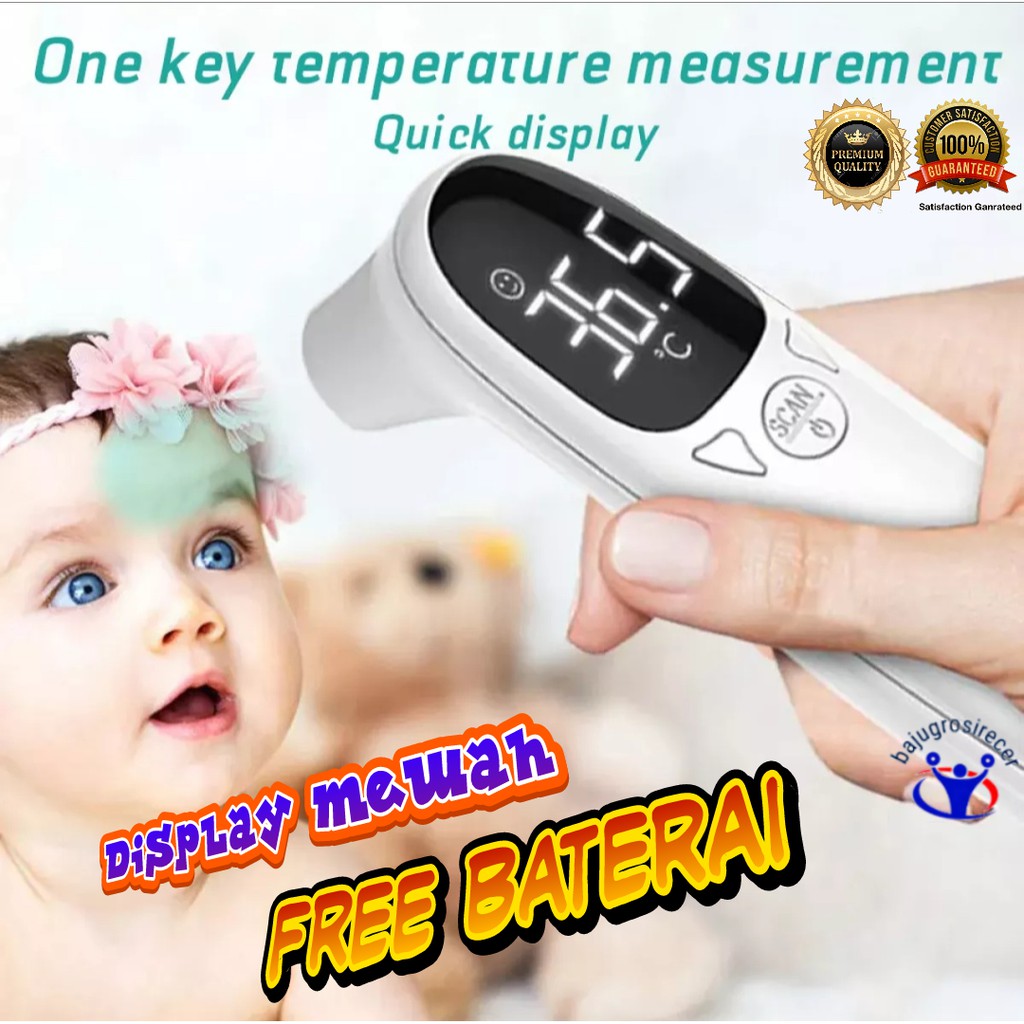 Jual thermometer infrared digital / thermogun termometer laser rohs ...
