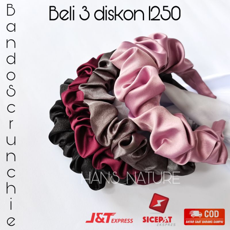 Jual Bando Korea Scrunchie Kerut Headband ruffle - Bando Awan korean ...
