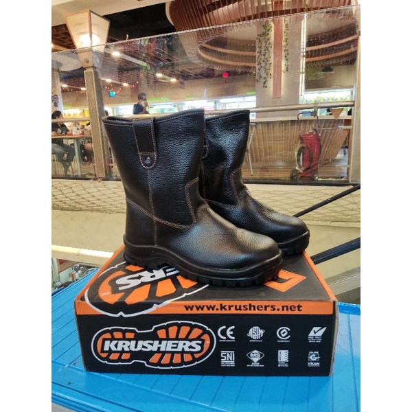 Jual Sepatu Safety krusher Texas Black Original | Shopee Indonesia