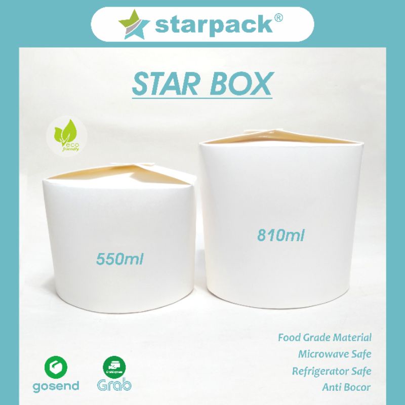 Jual ISI 100 star box ivory - noodle box - food pail mangkok - rice ...