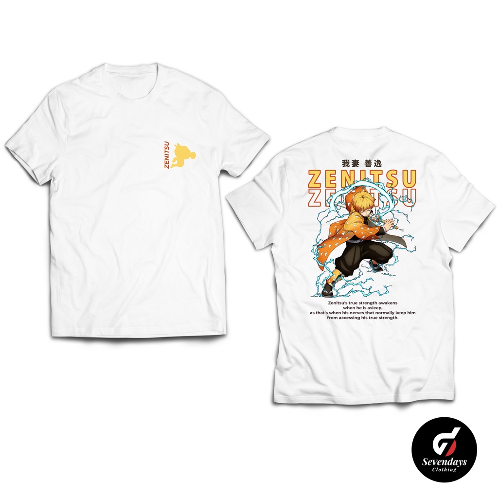 Jual Kaos ANIME ZENITSU AGATSUMA THUNDERSTROM KIMETSU NO YAIBA T-SHIRT ...